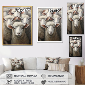 Rosalind Wheeler Realistic Sheeps Portrait - Animals Wall Decor | Wayfair